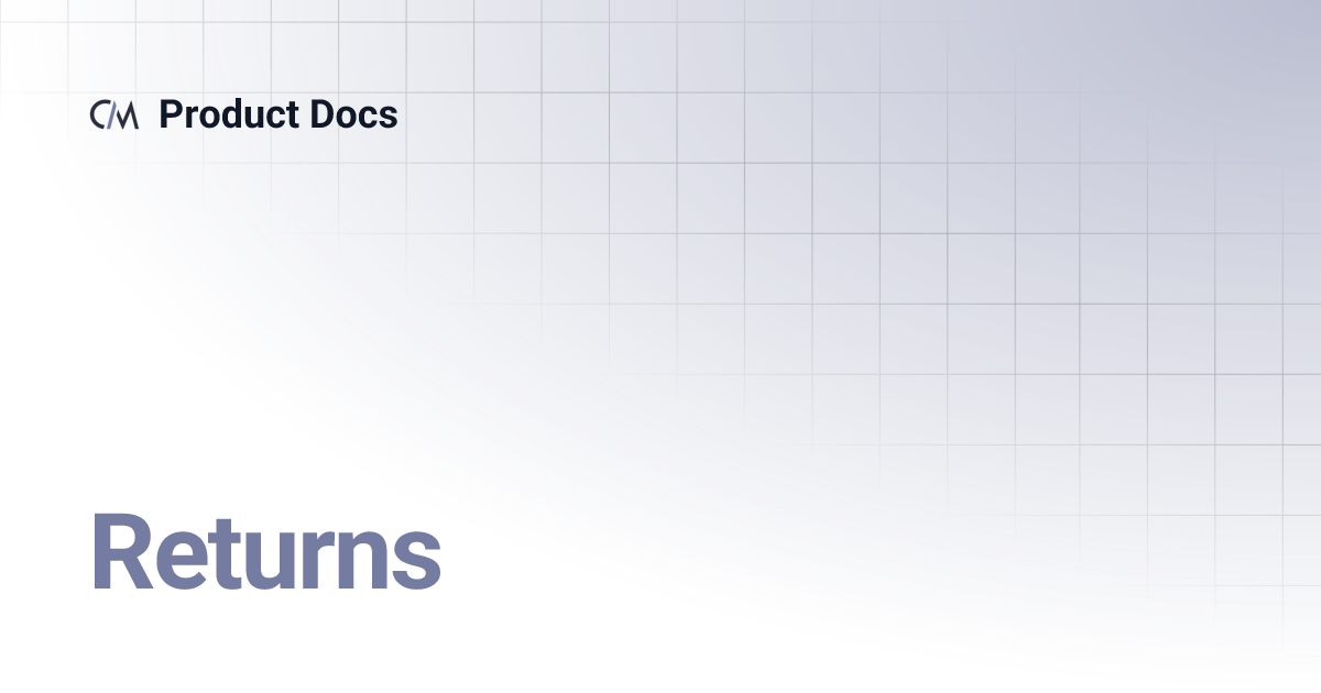 Returns | Product Docs